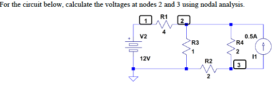 Solved For the circuit below, calculate the voltages at | Chegg.com