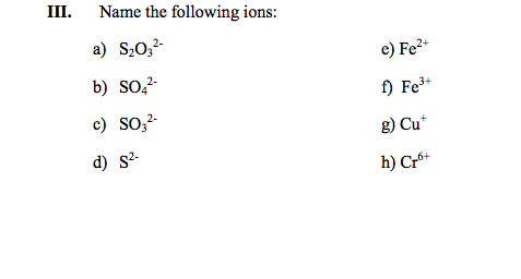 Solved Name the following ions a) S_2 O^2-_3 b) SO^2-_4 | Chegg.com