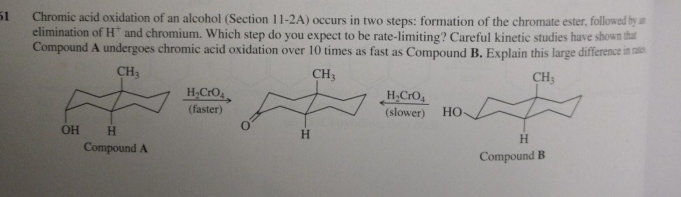 Solved 51 Chromic acid oxidation of an alcohol (Section | Chegg.com