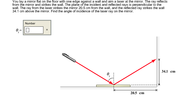 Solved You lay a mirror flat on the floor with one edge | Chegg.com