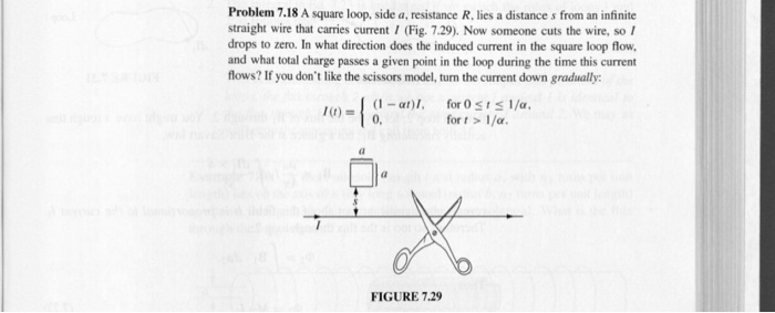 Solved Problem 7.18 A square loop, side a. resistance R. | Chegg.com