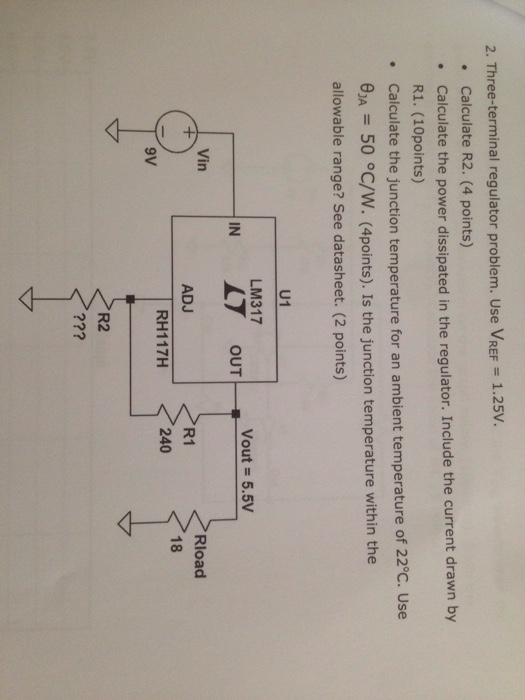 Solved Three-terminal regulator problem. Use V_REF = 1.25V. | Chegg.com