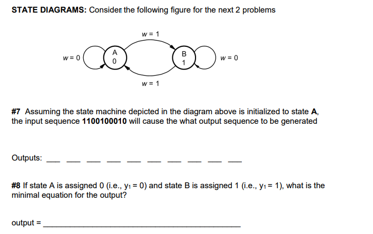 Solved STATE DIAGRAMS: Consider the following figure for the | Chegg.com