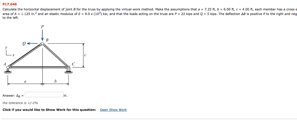 Solved P17.046 Calculate the horizontal displacement of | Chegg.com