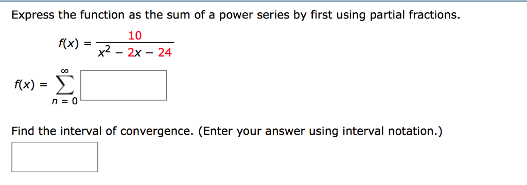 Solved Express the function as the sum of a power series by | Chegg.com
