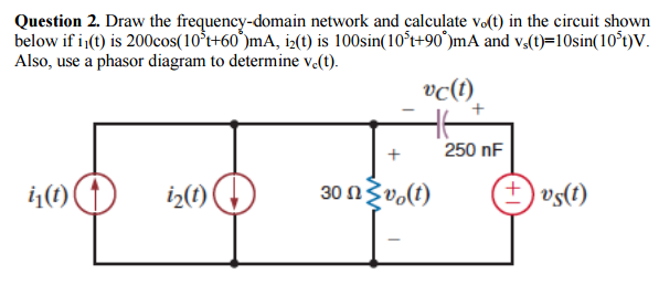 Solved Draw the frequency-domain network and calculate Vo(t) | Chegg.com