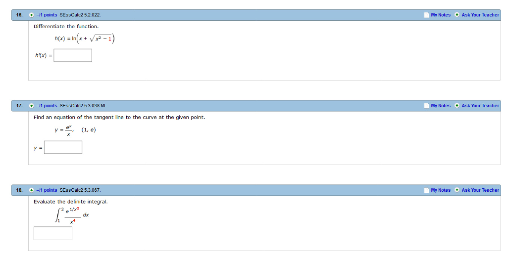 Solved Differentiate the function. h(x) = ln (x + | Chegg.com