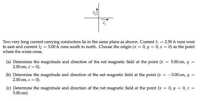 Solved Two very long current carrying conductors lie in the | Chegg.com
