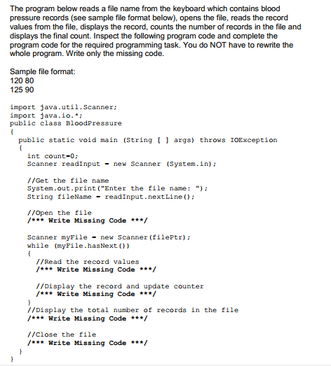 Solved The Program Below Reads A File Name From The Keyboard