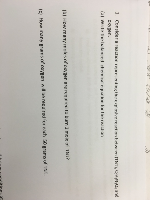 Solved Consider a reaction representing the explosive | Chegg.com