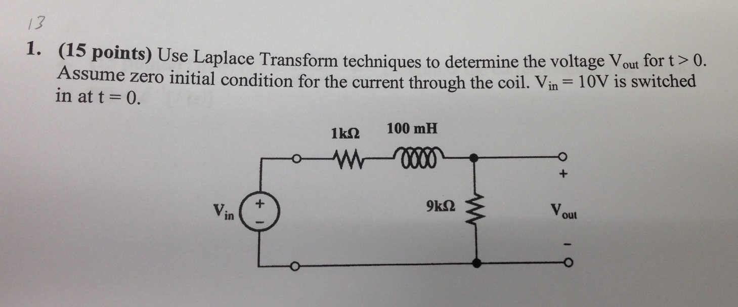 Solved 1. Use Laplace Transform techniques to determine the | Chegg.com