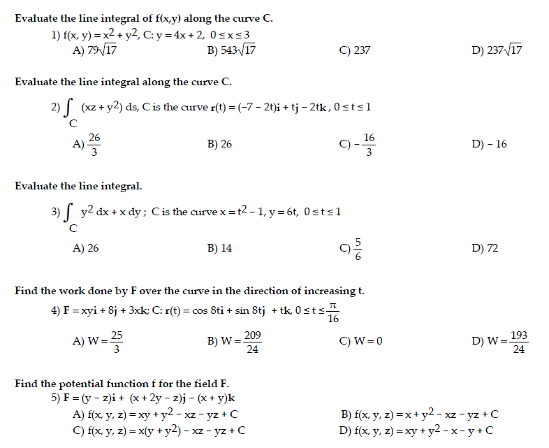 Solved Evaluate the line integral of f(x,y) along the curve | Chegg.com