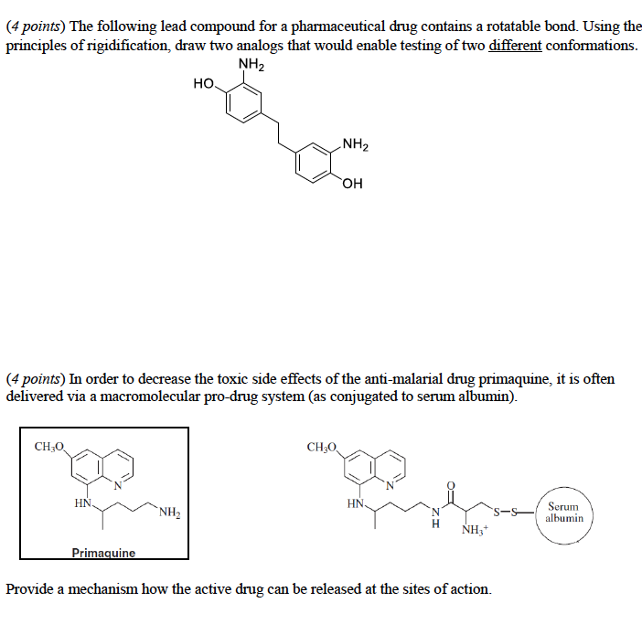 Solved (4 points) The following lead compound for a | Chegg.com