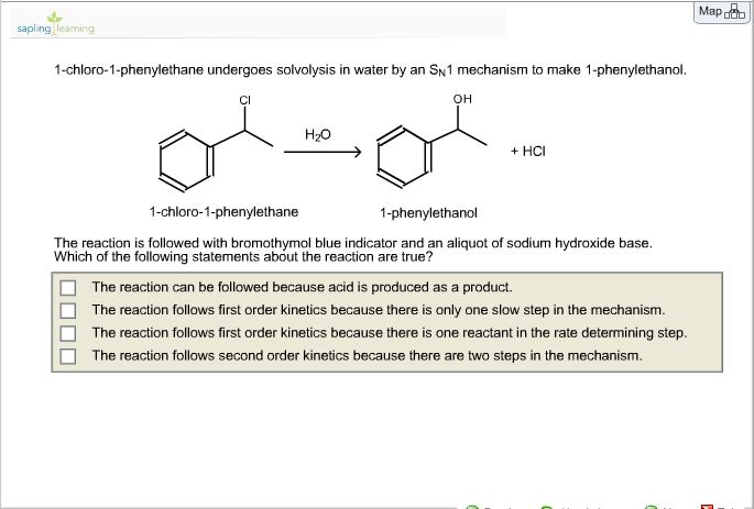 Solved 1-chloro-1-phenylethane undergoes solvolysis in water | Chegg.com