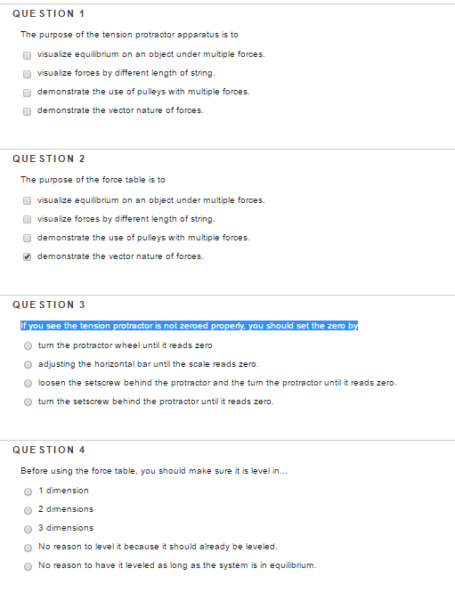 Solved The purpose of the tension protractor apparatus is to | Chegg.com
