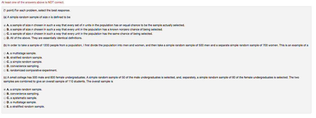Solved At Least One Of The Answers Above Is Not Correct 1