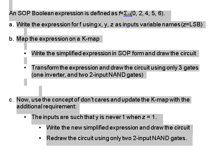 Solved An SOP Boolean expression is defined as fE(0, 2,4, 5, | Chegg.com