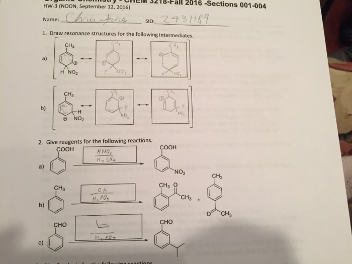 Solved 1. Draw Resonance structures for the following | Chegg.com