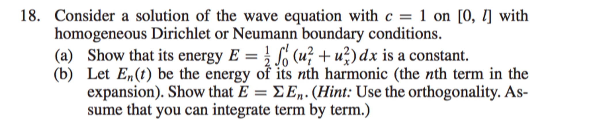 Consider a solution of the wave equation with c = 1 | Chegg.com