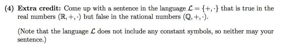 Solved (4) Extra credit: Come up with a sentence in the | Chegg.com