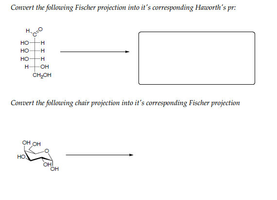 Solved Convert the following Fischer projection into it's | Chegg.com