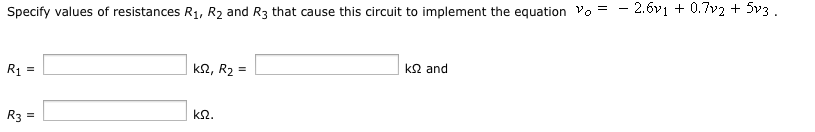 Specify values of resistances R1, R2 and R3 that | Chegg.com