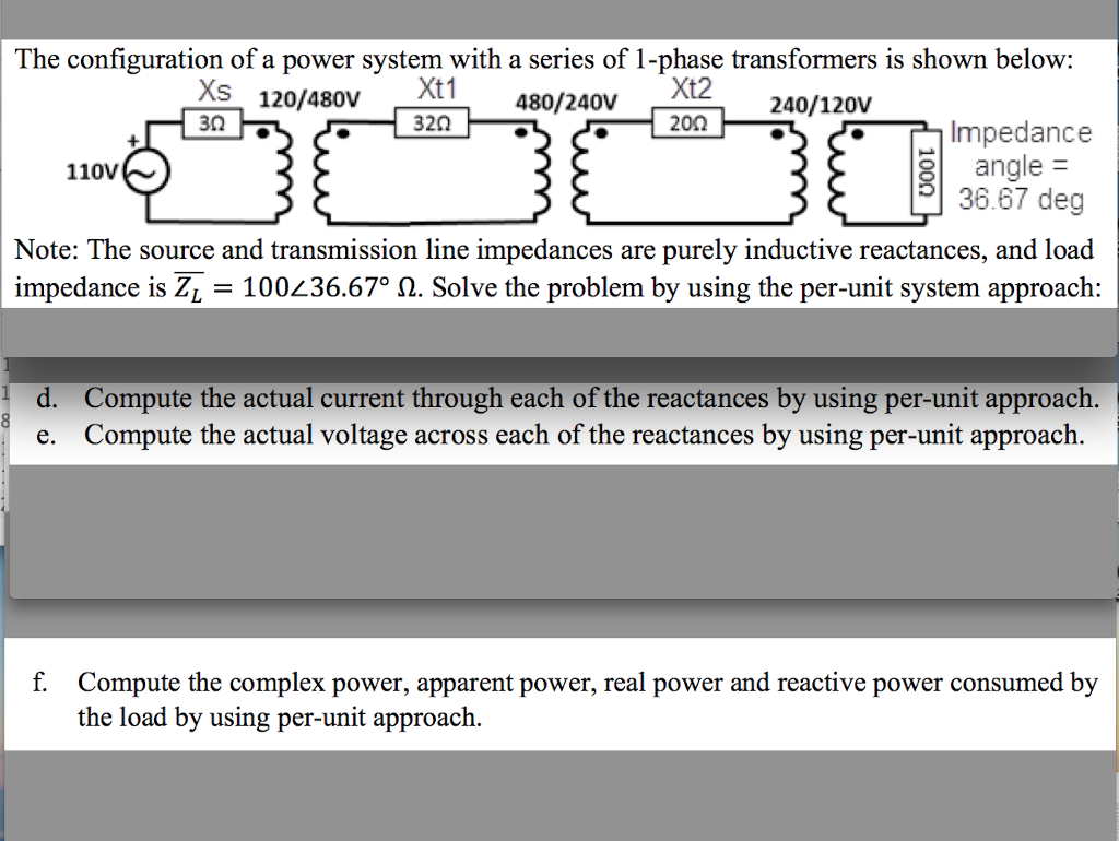 Solved The configuration of a power system with a series of | Chegg.com