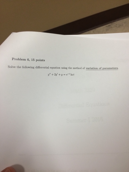 Solved Solve the following differential equation using the | Chegg.com