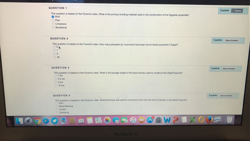 Solved This question is based on the Pyramid video. What is | Chegg.com