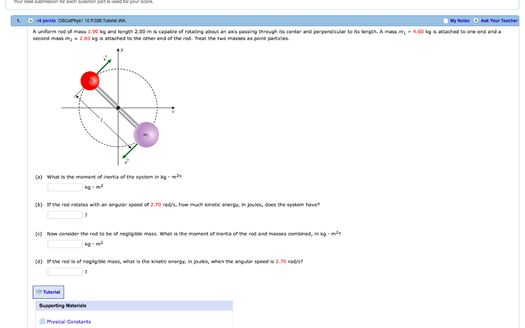 Solved Your best submission for each question part is used | Chegg.com