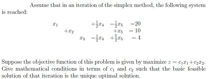 Solved Assume that in an iteration of the simplex method, | Chegg.com