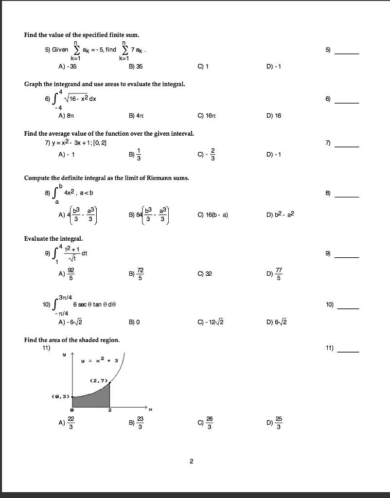 Solved Find the value of the specified finite sum. Given | Chegg.com