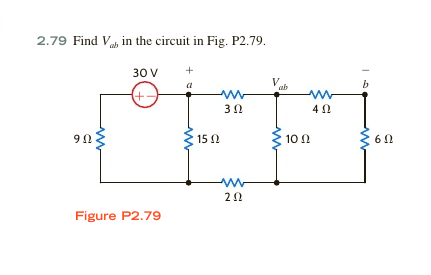Solved 2.79 Find Vab, in the circuit in Fig. P2.79. | Chegg.com