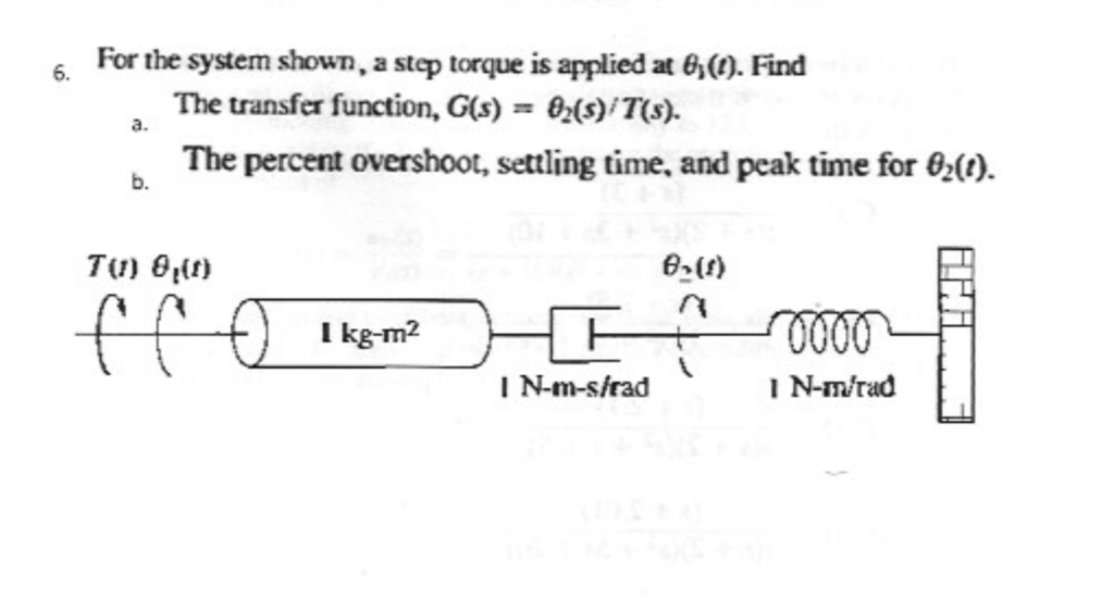 Solved 6. For the system shown, a step torque is applied at | Chegg.com