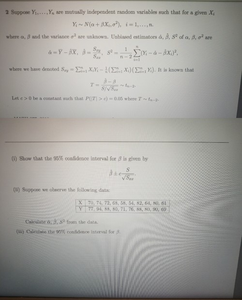 Solved 2 Suppose Y,... ,Yn are mutually independent random | Chegg.com