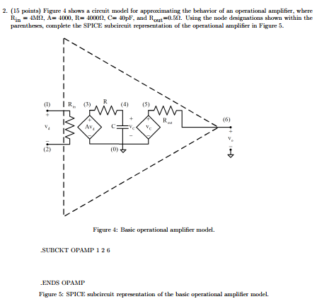 Solved 1. (10 points) Figure 3 shows the SPICE model or a | Chegg.com