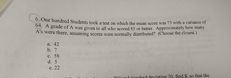 Solved hundred Students took a test on which the mean score | Chegg.com