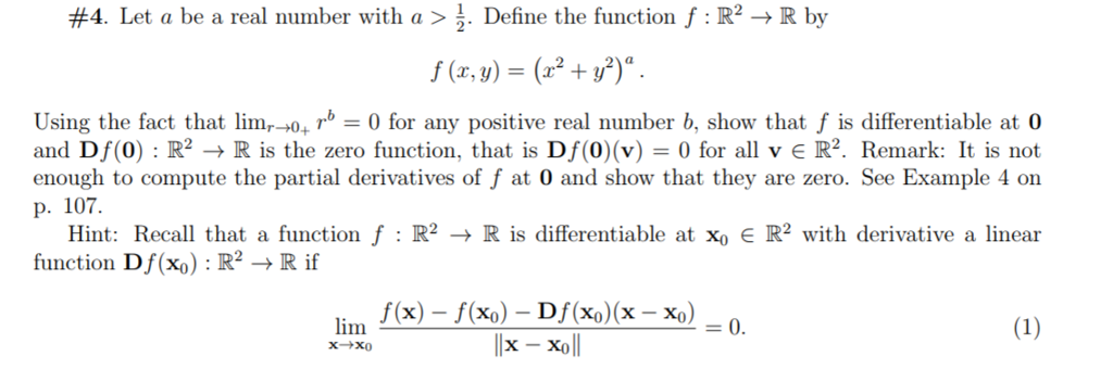 Solved #4. Let a be a real number with a > Define the | Chegg.com