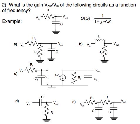 Solved 2) What is the gain Vout/Vin of the following | Chegg.com