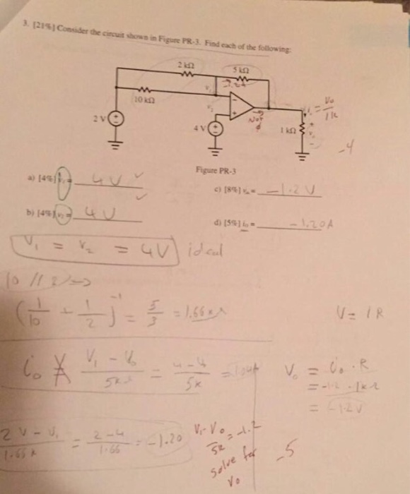 Solved Consider the circuit shown in Figure PR-3. Find each | Chegg.com