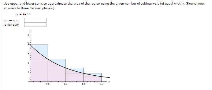 Solved Use upper and lower sums to approximate the area of | Chegg.com