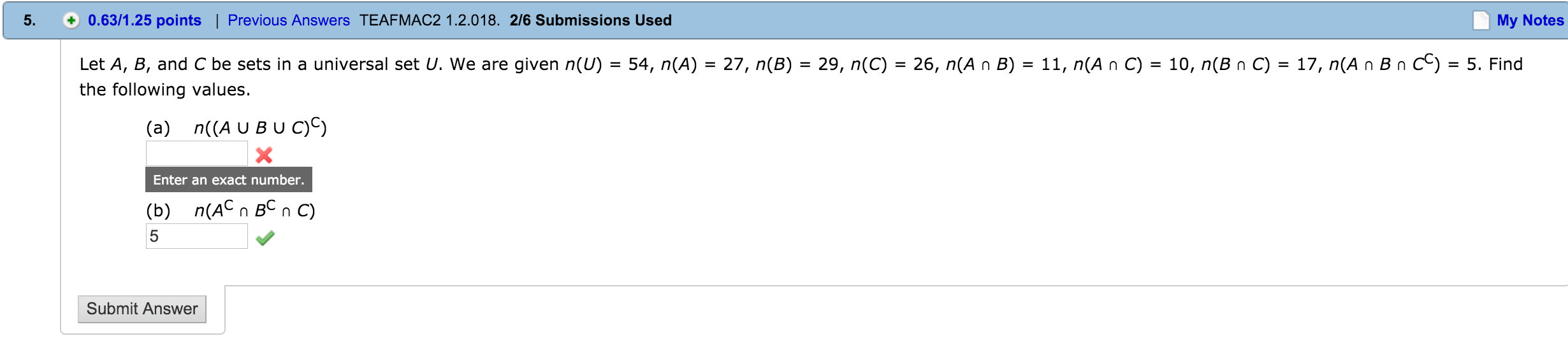 Solved Let A, B, and C be sets in a universal set U. We are | Chegg.com