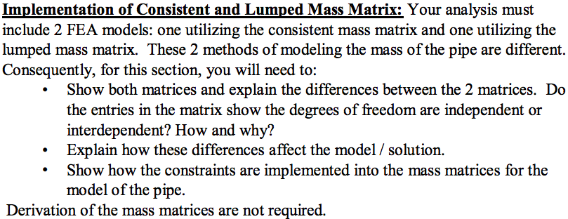 Solved The consistent mass matrix element is given below Lu | Chegg.com