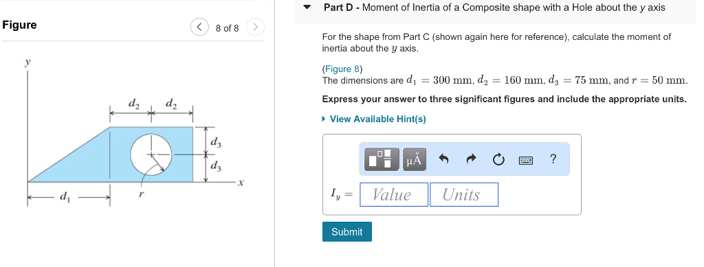 Solved Figure Part C-Moment of Inertia of a Composite shape | Chegg.com