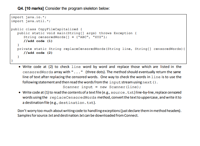 Solved Assignment A3 (45 marks) Focus: Exception Handling, | Chegg.com