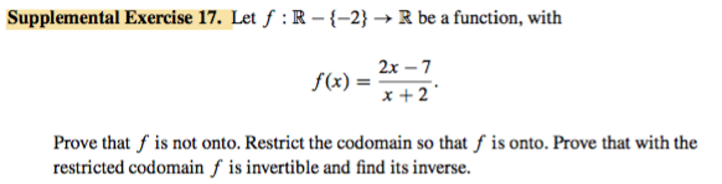 Solved Let f: R - {-2} rightarrow R be a function, with | Chegg.com Solved Let f: R - {-2} rightarrow R be a function, with | Chegg.com