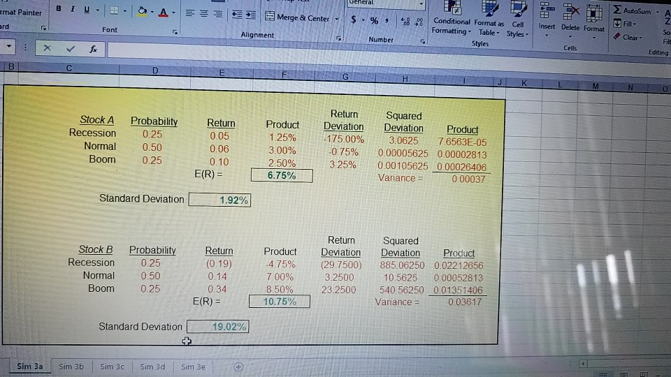 Solved ? AutoSum- A | B 1 y |?3-|?». A. ??? I Merge & Center | Chegg.com