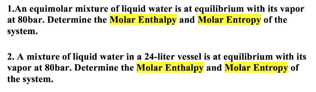 1.An equimolar mixture of liquid water is at | Chegg.com