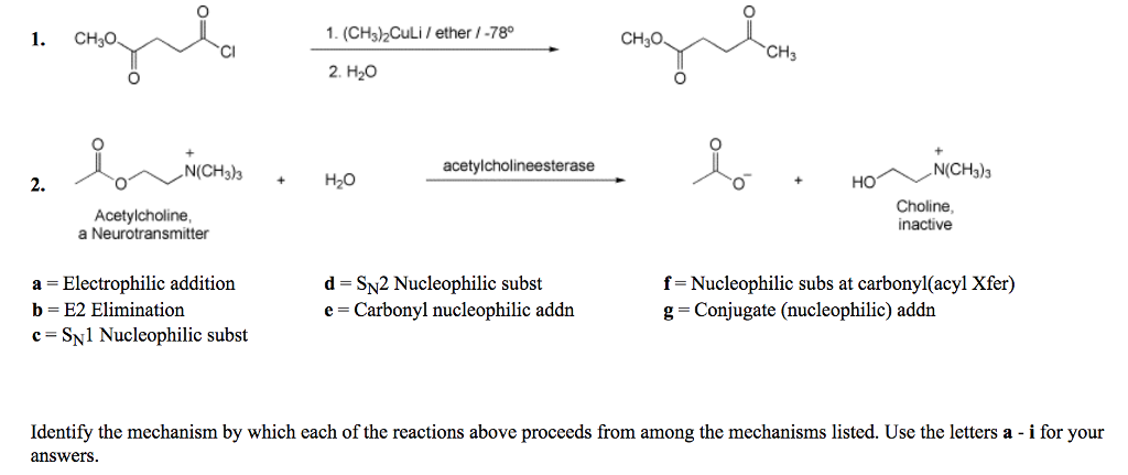 Solved 1. CH3O 1. (CH3)2CuLi/ ether -78° CH30 Cl CH3 2. H20 | Chegg.com