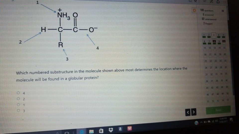 Solved Which numbered substructure in the molecule shown | Chegg.com